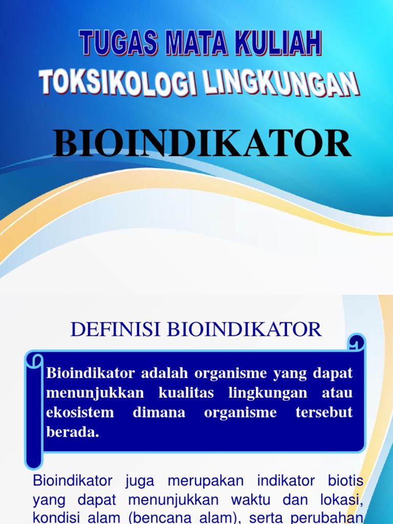 Bioindikator Presentasi | PDF | Sains & Matematika