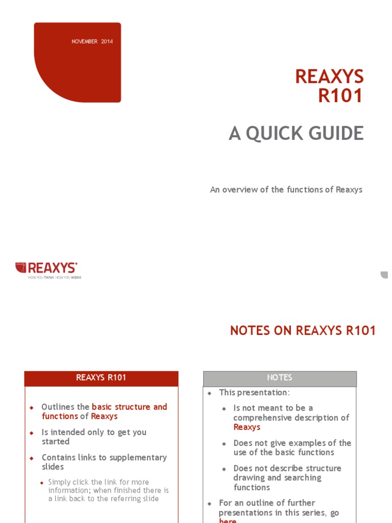 Reaxys r101 Functions | PDF | Chemical Substances | Information Retrieval