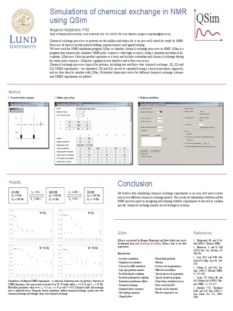 Magnus Helgstrand, PHD: Simulations of Chemical Exchange in NMR Using ...