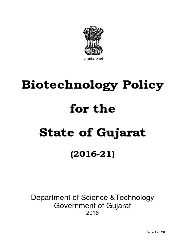 1-Gujarat State Biotech Policy Document 26-12-16 GR | PDF ...
