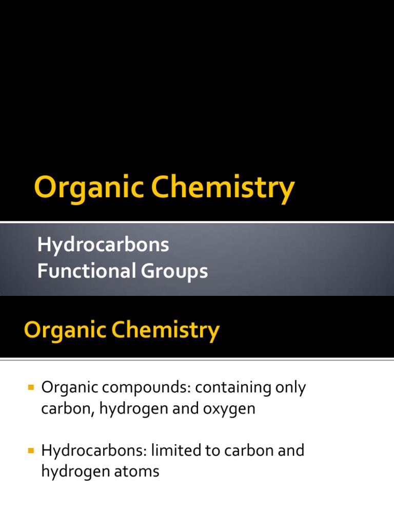 Organic Chemistry: Hydrocarbons Functional Groups | PDF | Ester | Amine