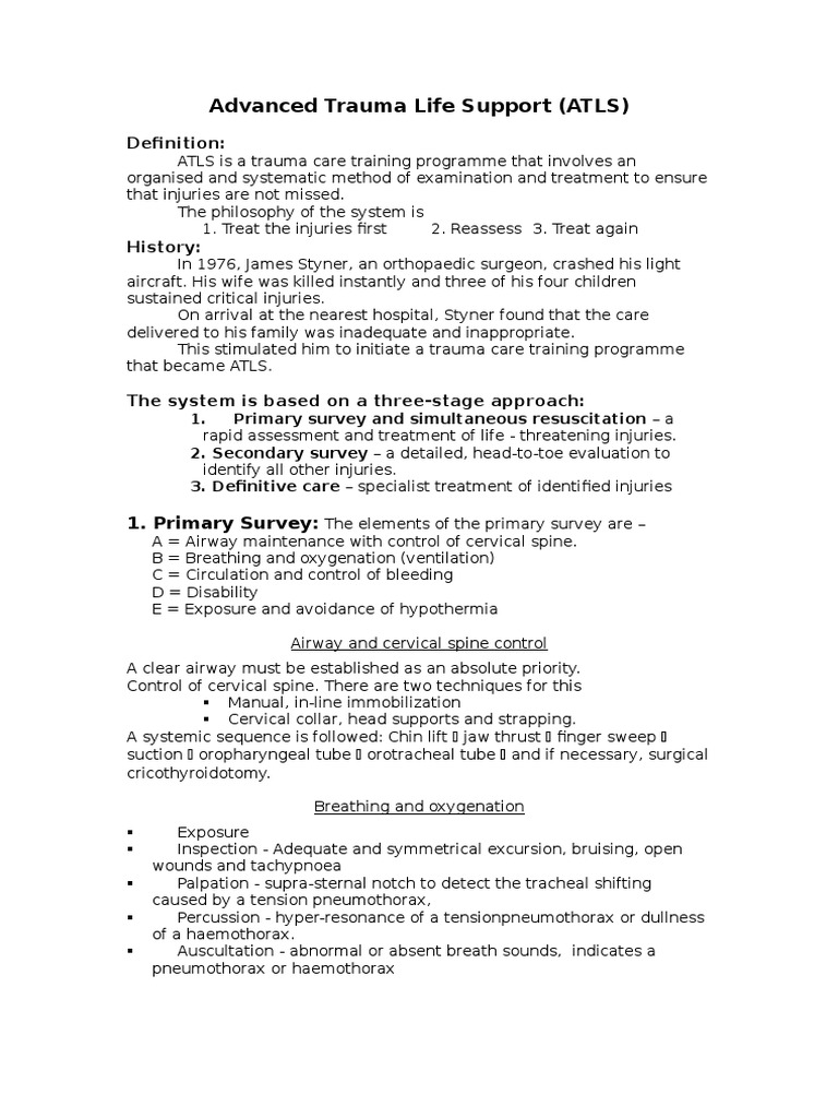 Advanced Trauma Life Support | PDF | Medical Specialties | Diseases And ...