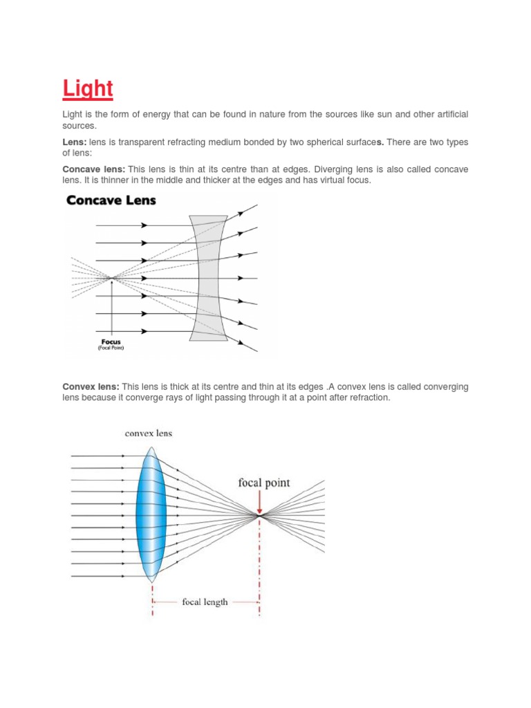 Light | PDF | Lens (Optics) | Optics