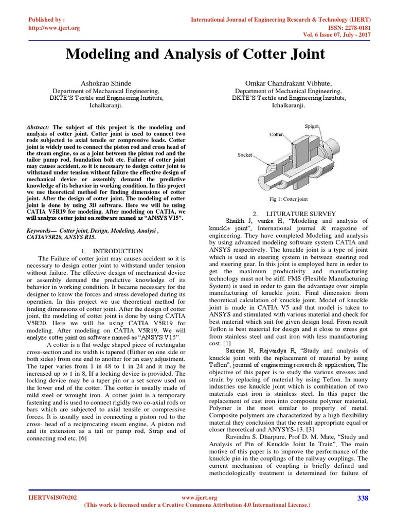 Cotter Joint Coference | PDF | Finite Element Method | Structural Load