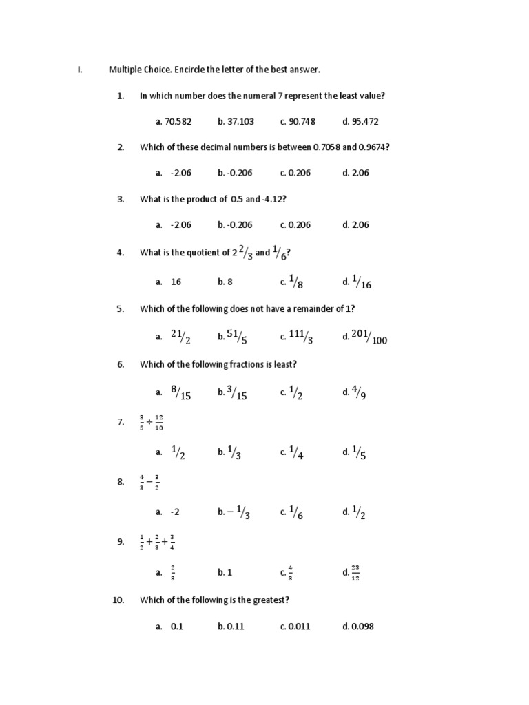 Business Math | PDF | Fraction (Mathematics) | Notation