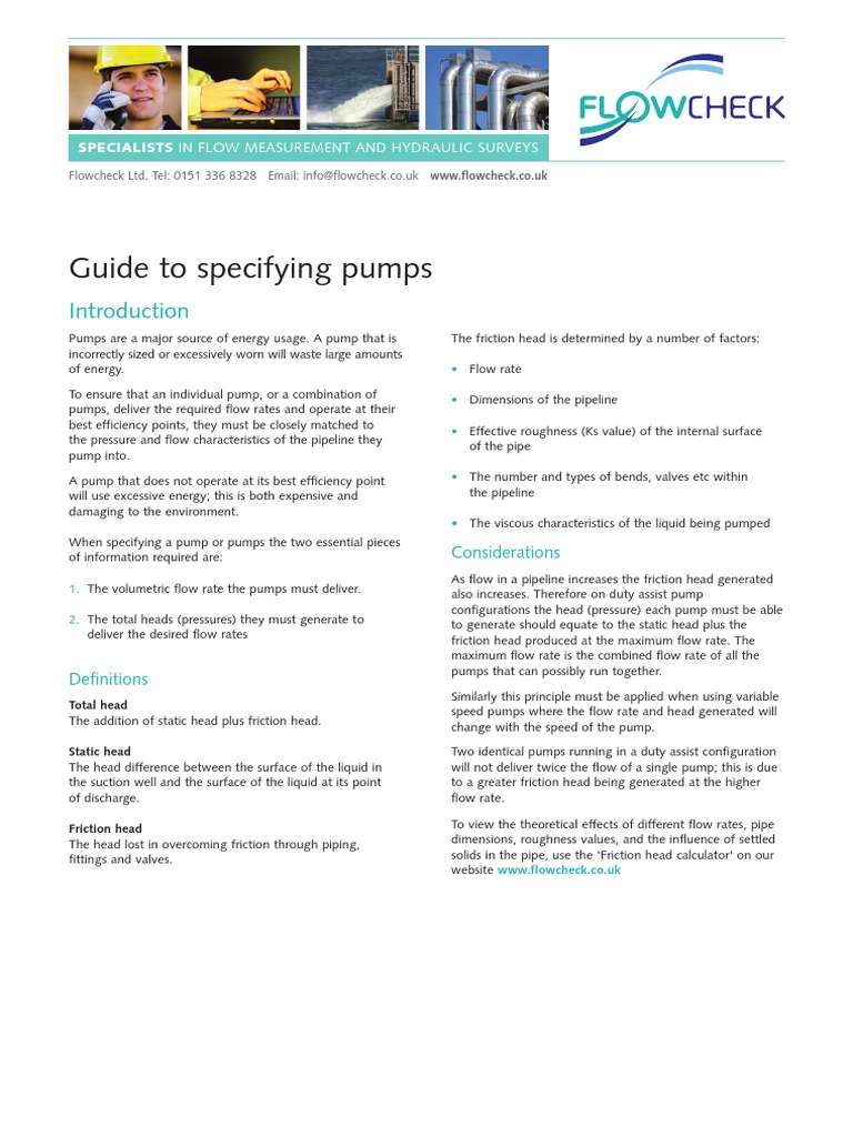Flowcheck Guide To Pumps PDF | Download Free PDF | Flow Measurement | Pump