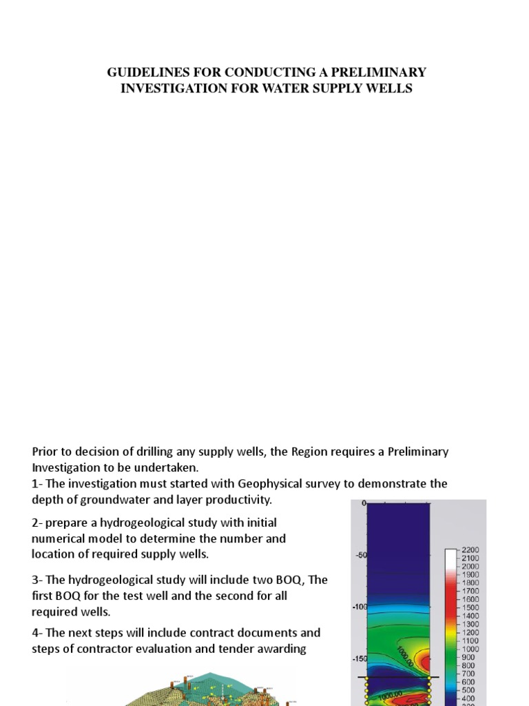 Guidelines For Conducting A Preliminary Investigation For Water Supply ...
