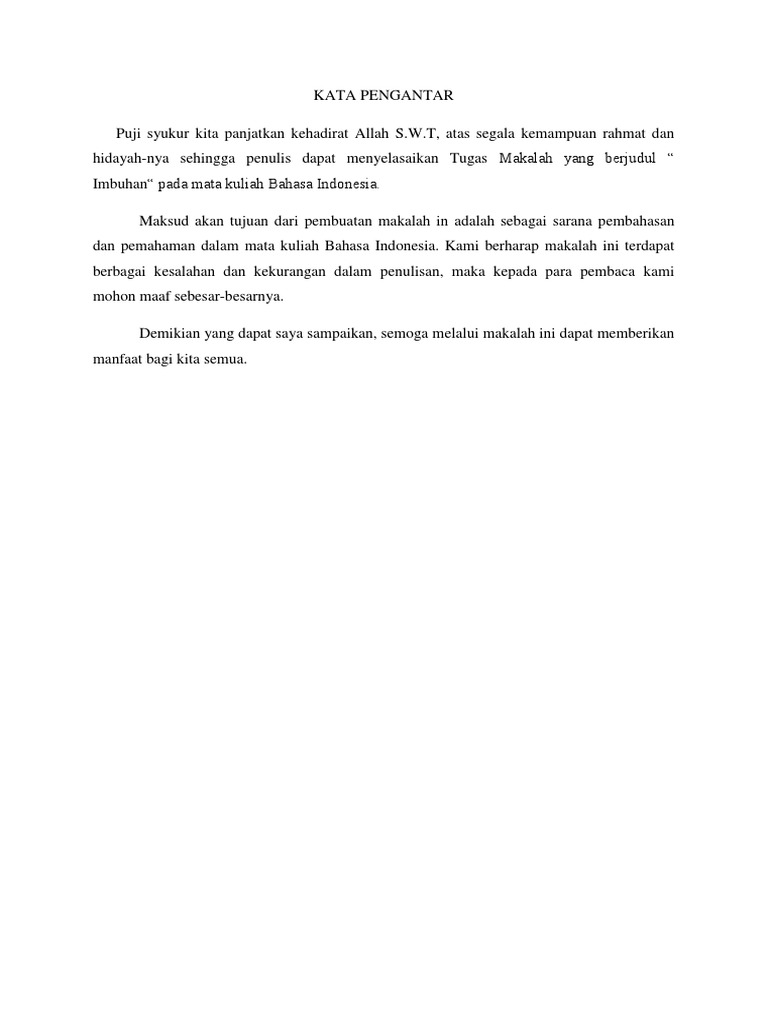 Makalah Imbuhan Meng Me Per Ber (Bahasa Indonesia) | PDF