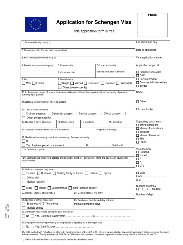 Visa Form - PDF Format | PDF | Travel Visa | International Law