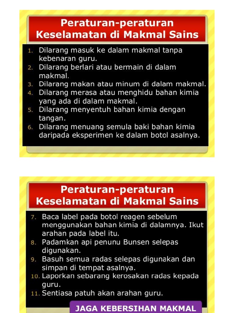 Peraturan Makmal Sains | PDF