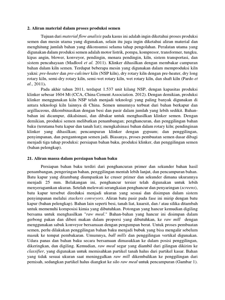 Aliran Material dalam Produksi Semen | PDF
