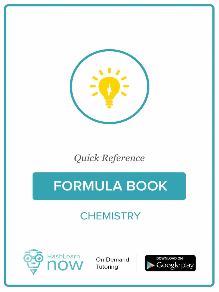 Hashlearn Chemistry Formula Book PDF | PDF