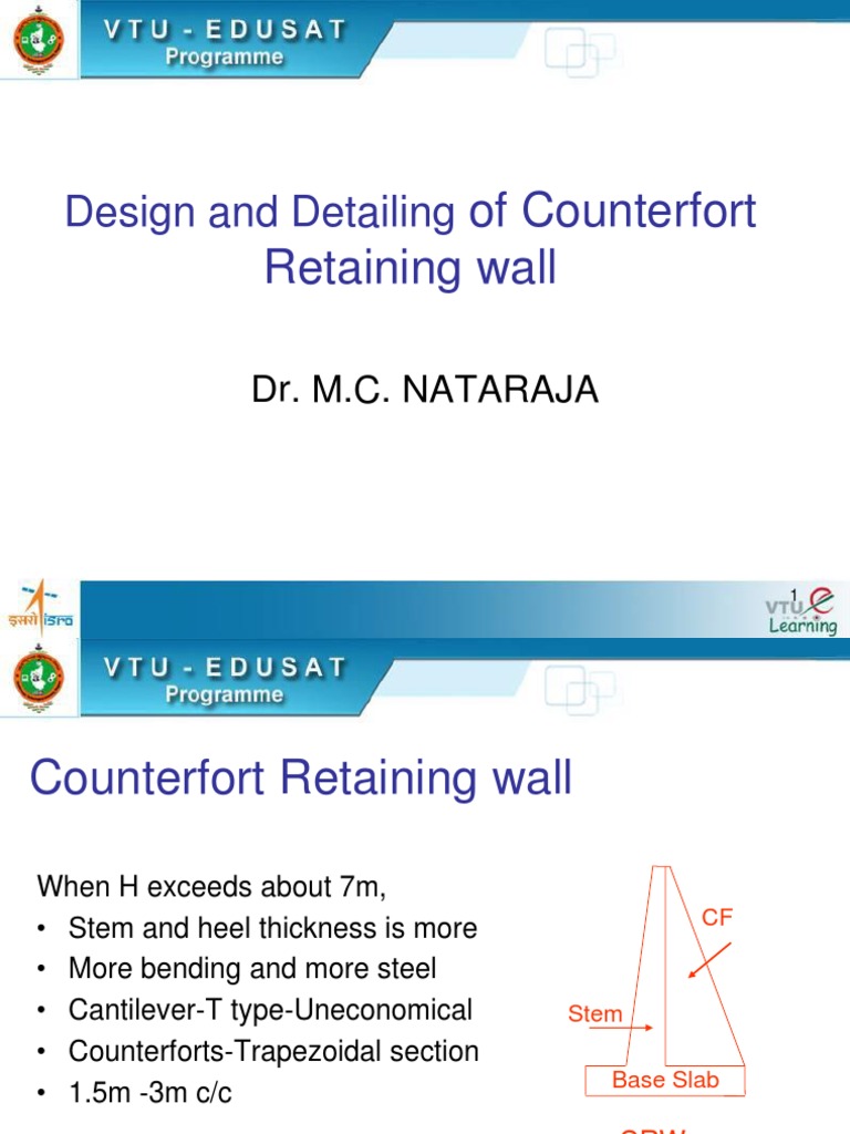 Counterfort Wall - Stability and Toe Slab | PDF | Civil Engineering ...