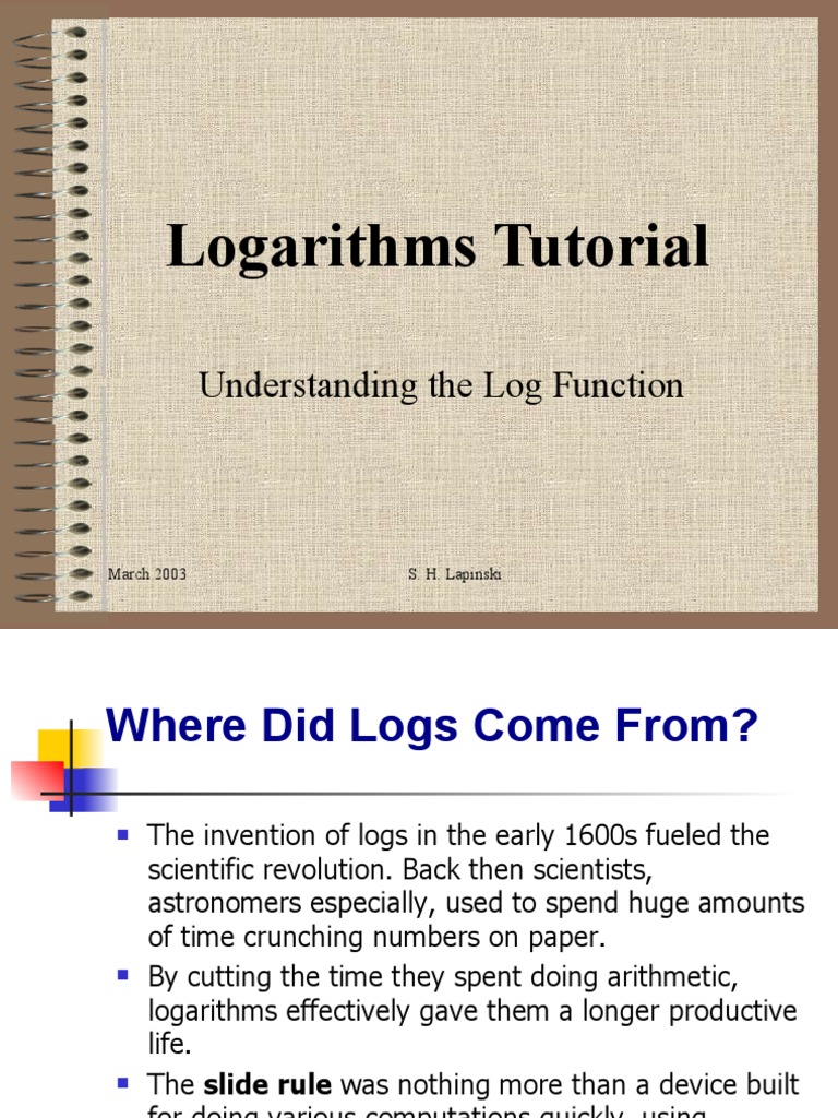Logarithms Tutorial: Understanding The Log Function | PDF | Logarithm ...