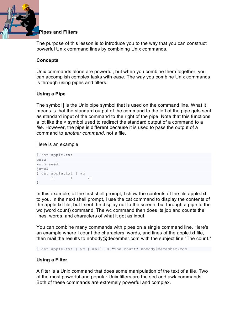 Pipes and Filters | Download Free PDF | Command Line Interface | Areas ...