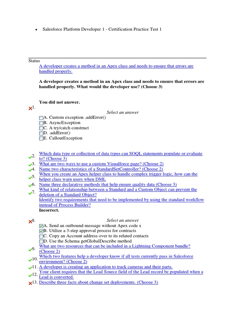 Salesforce Platform Developer 1 | PDF | Software Testing | Salesforce.Com