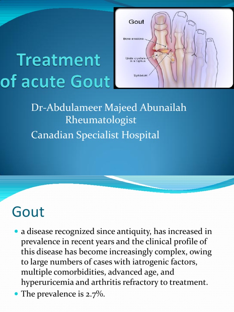 Treatment of Acute Gout | PDF | Gout | Nonsteroidal Anti Inflammatory Drug