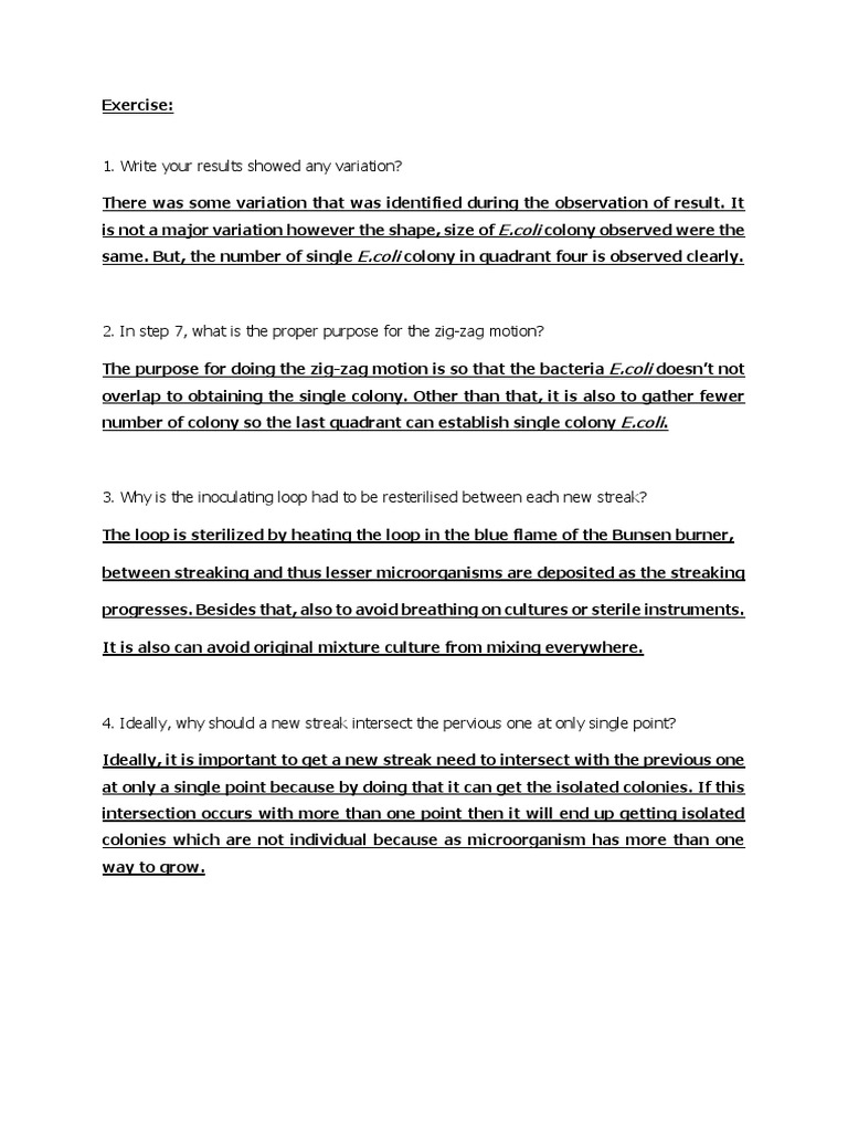 Exercise | PDF | Biotechnology | Bacteria