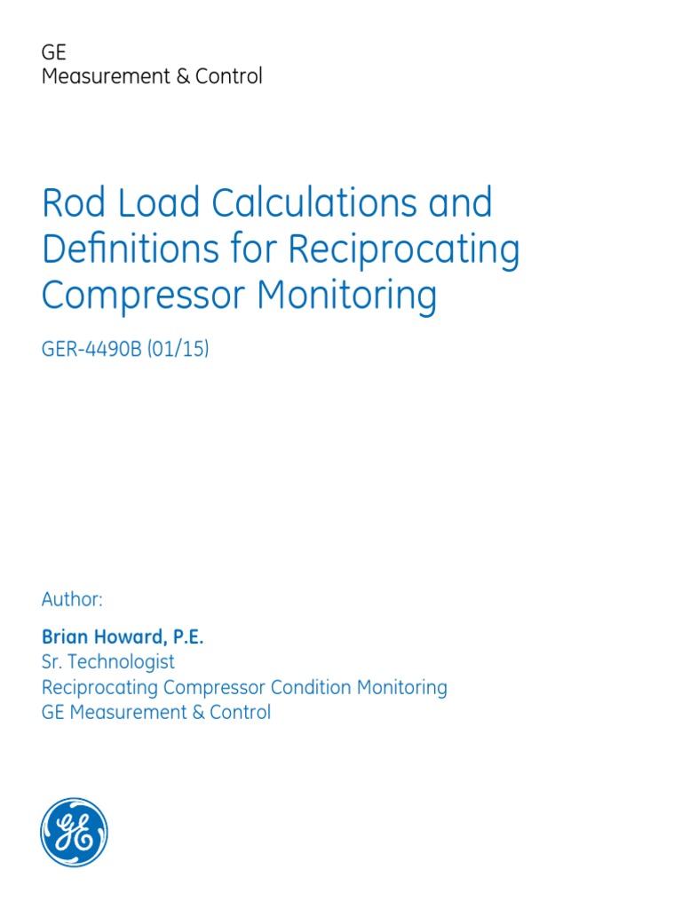 Rod Load Calculations and Definitions For Reciprocating Compressor Monitoring | PDF | Piston ...