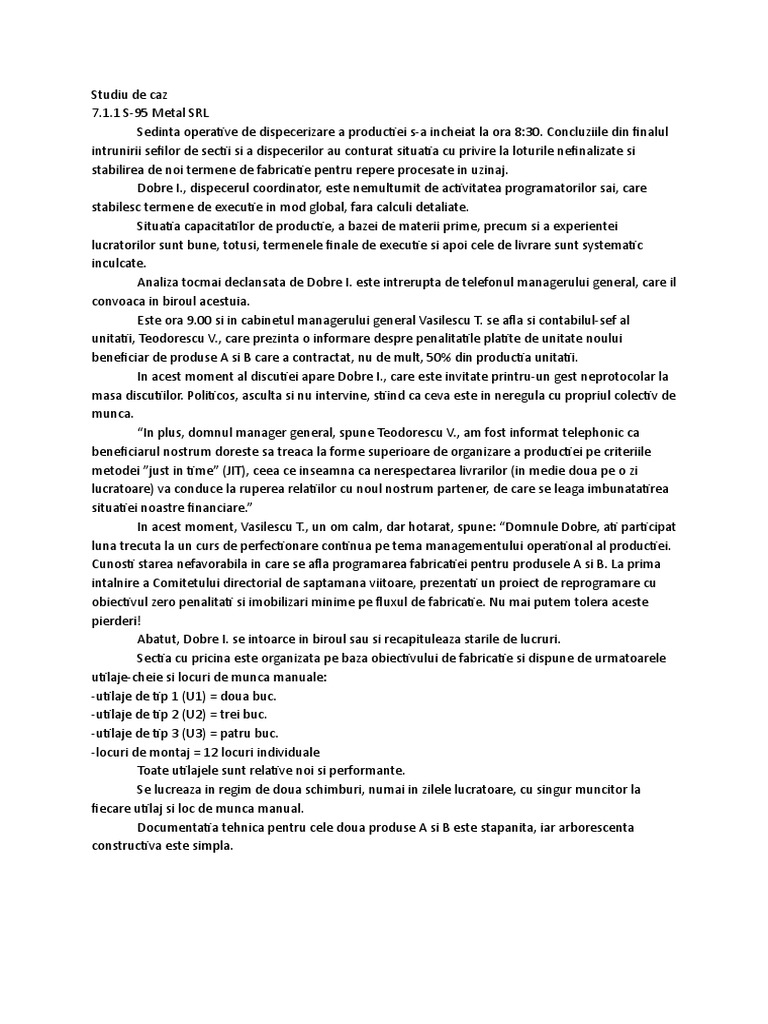 Proiect Management Operational | PDF