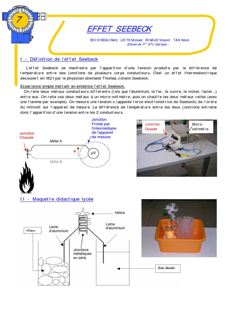 Effet Seebeck | PDF | Thermocouple | Chimie