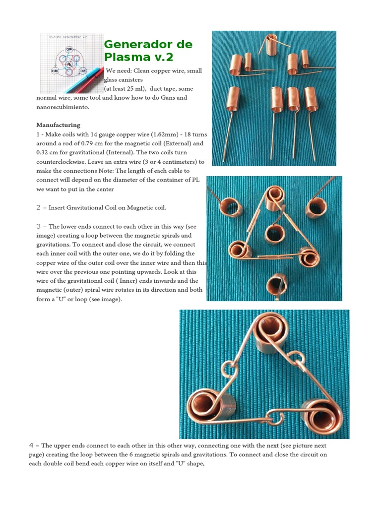 Plasma Generator DIY Guide | PDF | Wire | Electromagnetism