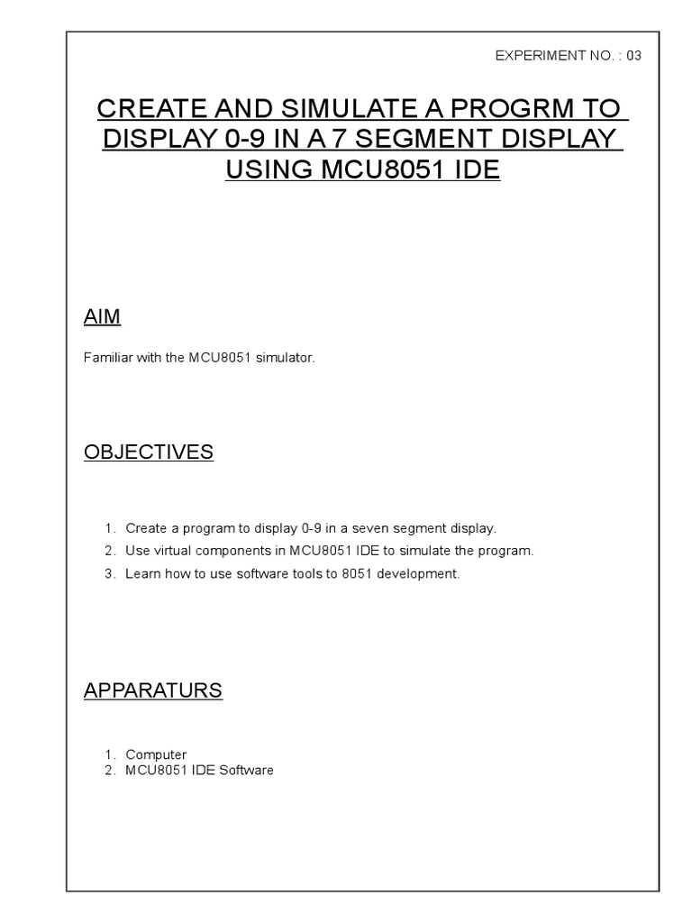 Experiment 3 | Download Free PDF | Simulation | Microcontroller