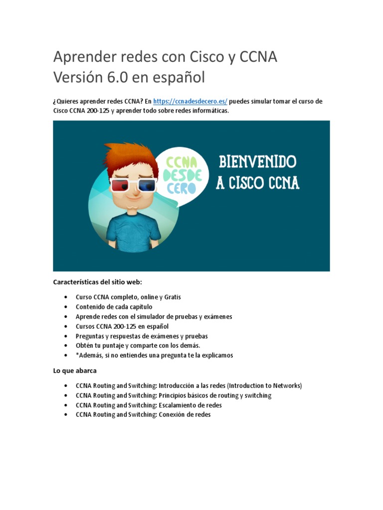 Aprender Redes Con Cisco y CCNA Versión 6 | PDF | Certificaciones de ...