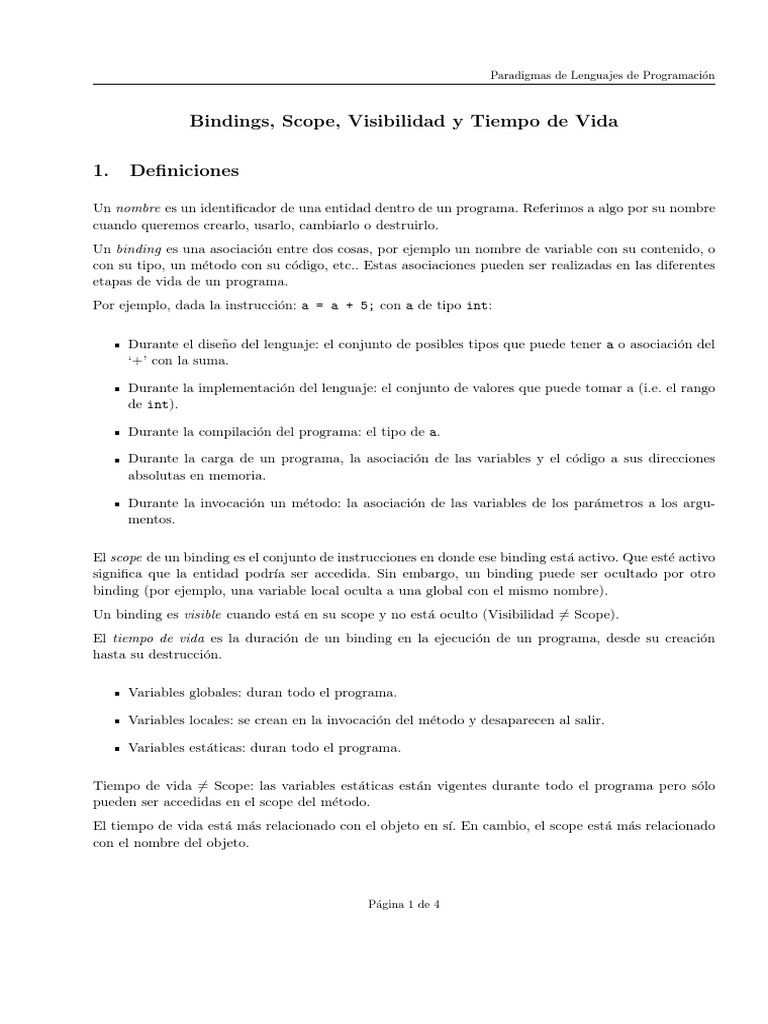 Binding | PDF | Lenguaje de programación | Programa de computadora