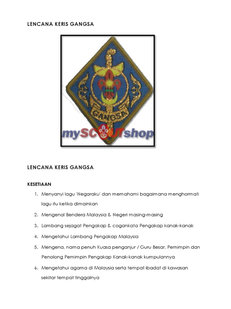 Lencana Keris Gangsa | PDF