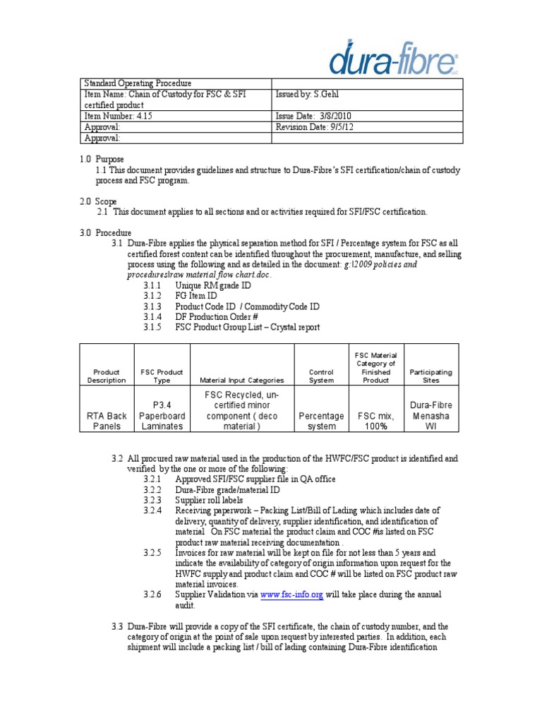 Ensuring Traceability and Compliance: Dura-Fibre's Procedures for ...