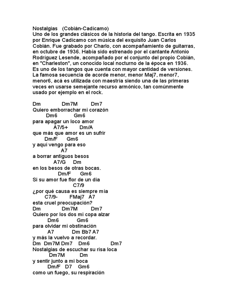 Nostalgias (Tango) | PDF | Poesía