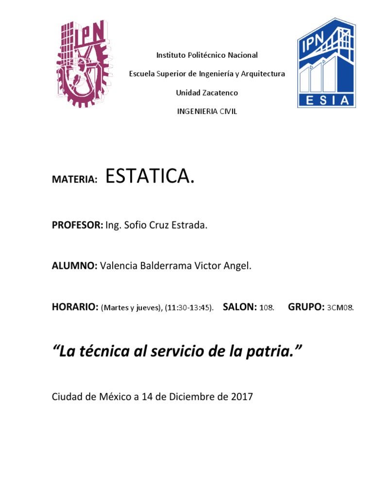 Instituto Politécnico Nacional - PORTADA | PDF