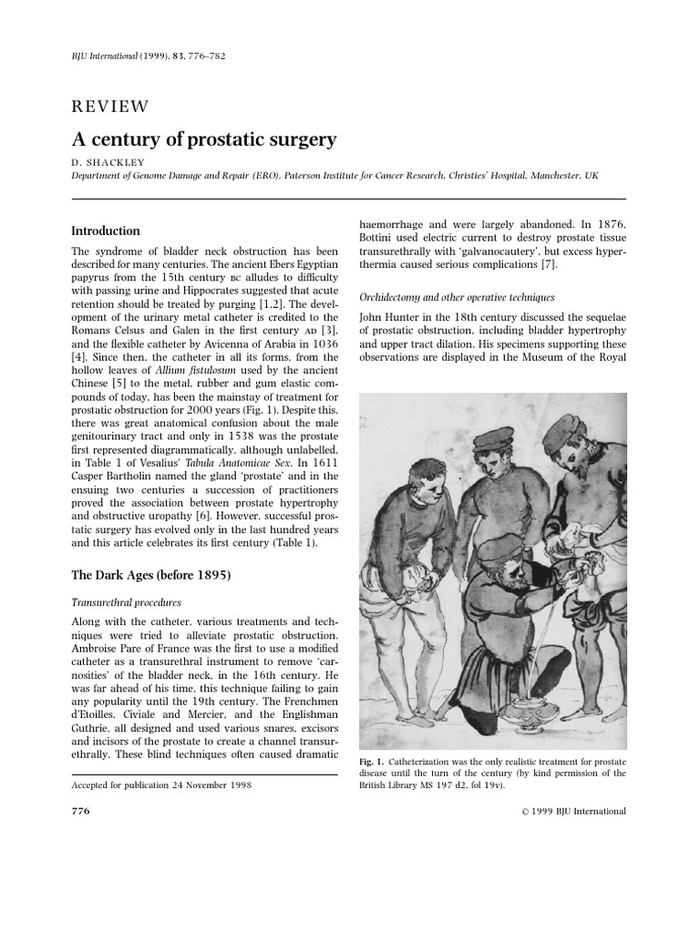 A Century of Prostatic Surgery | PDF | Prostate Cancer | Urology