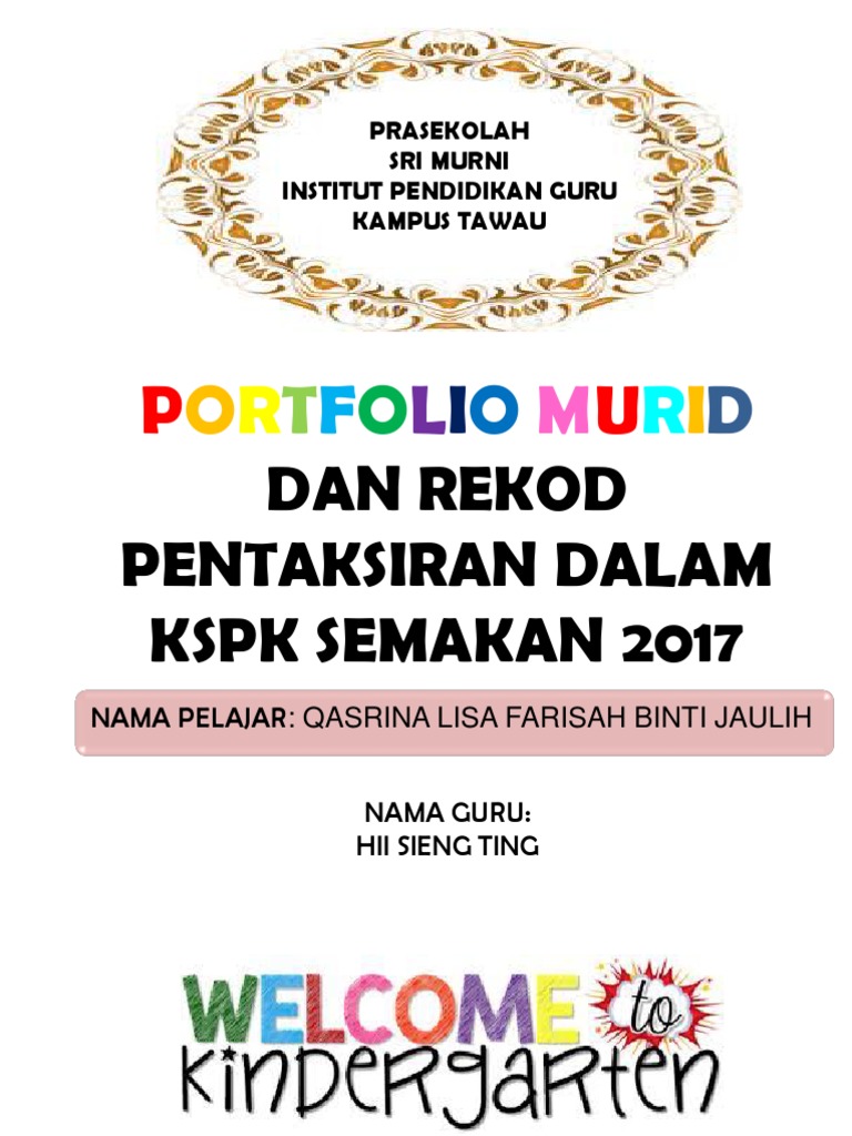 Portfolio Murid Prasekolah Qasrina | PDF