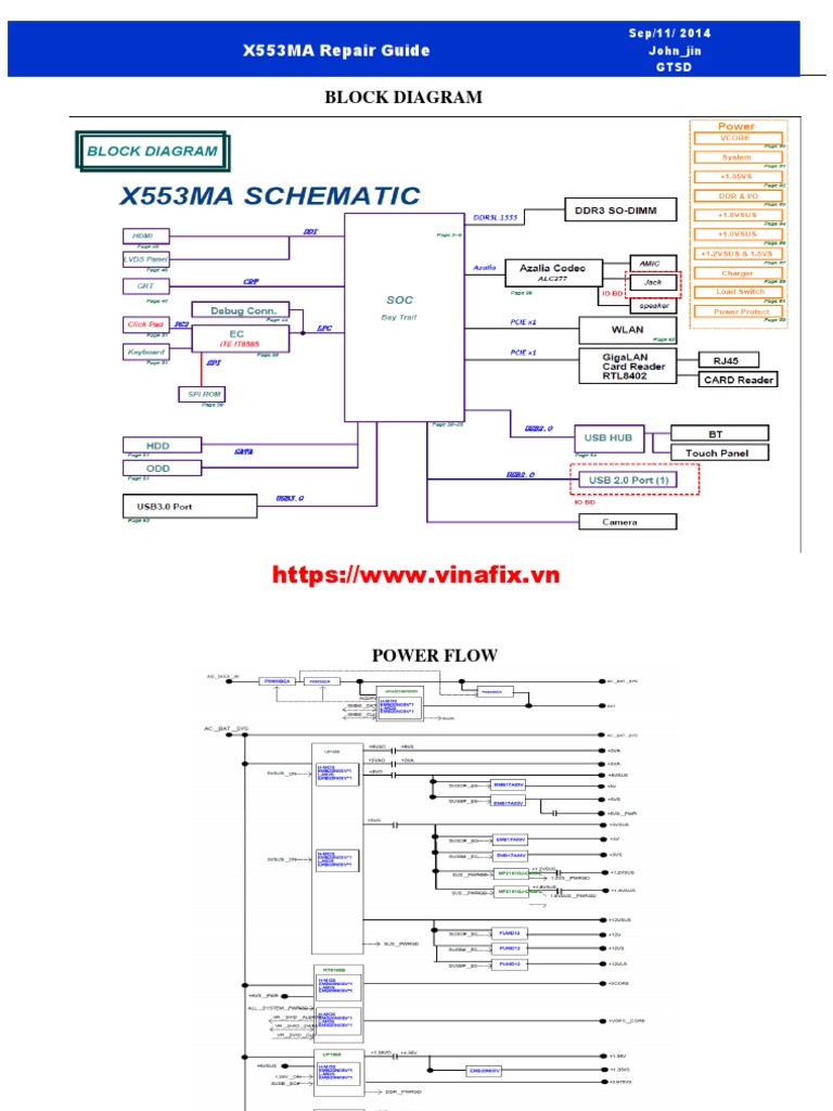 Asus X553MA Repair Guide Shematics | PDF | Electrical Engineering ...
