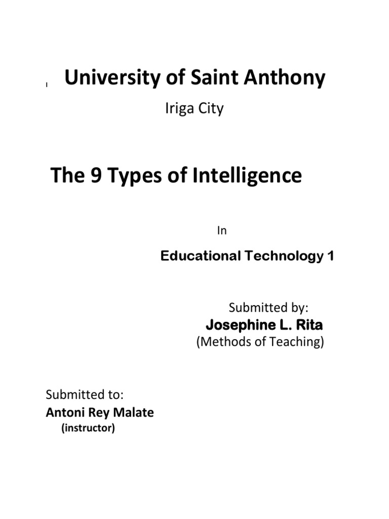 9 Types of Intelligence | PDF | Intelligence | Epistemology