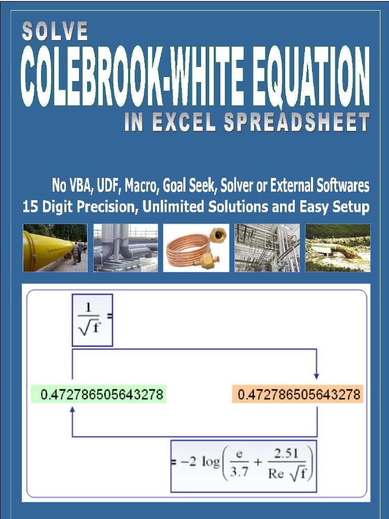 Solve Colebrook White Equation Within Your Worksheet | Microsoft Excel ...