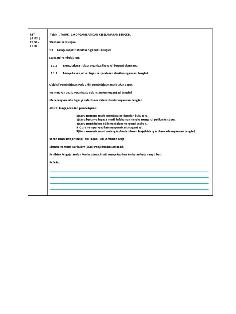 Contoh RPH RBT TMK | PDF