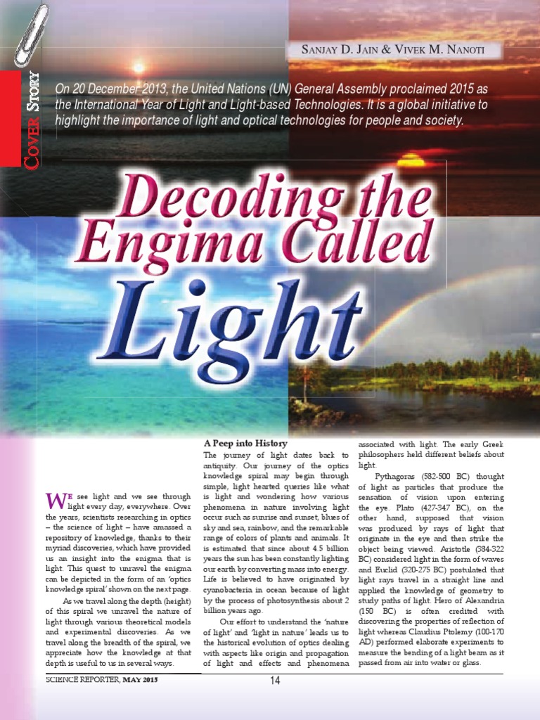 Decoding The Enigma Called Light | Download Free PDF | Optics | Diffraction