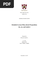 Preposition Detailed Lesson Plan fINAL | PDF | Prayer | Lesson Plan