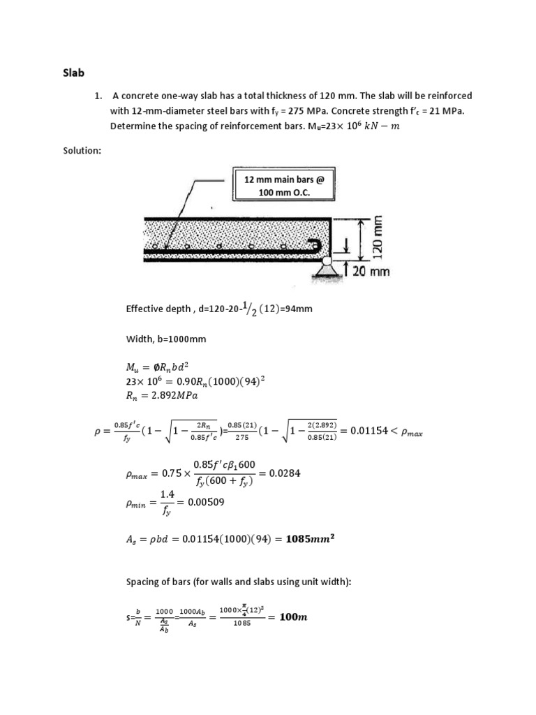 Reinforced Concrete Slab Design | PDF | Concrete | Applied And ...