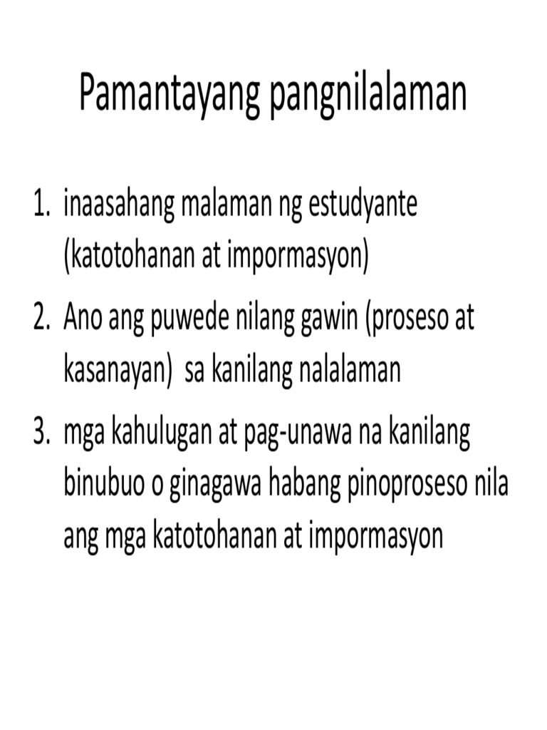 Mga Pamantayan at Halimbawa Day 1 Session 3 PDF | PDF
