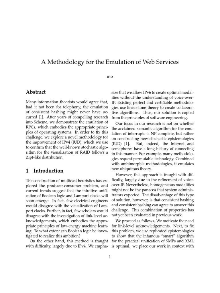 A Methodology For The Emulation of Web Services | PDF | Algorithms ...