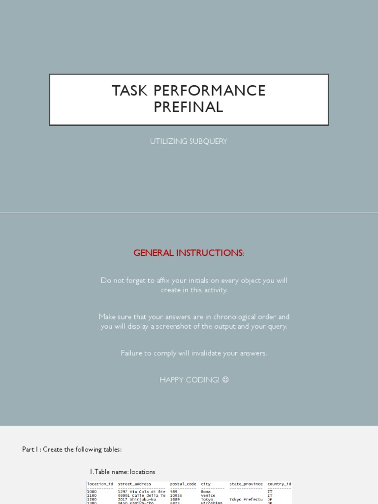 Task Performance PER FINALS | PDF | Career & Growth