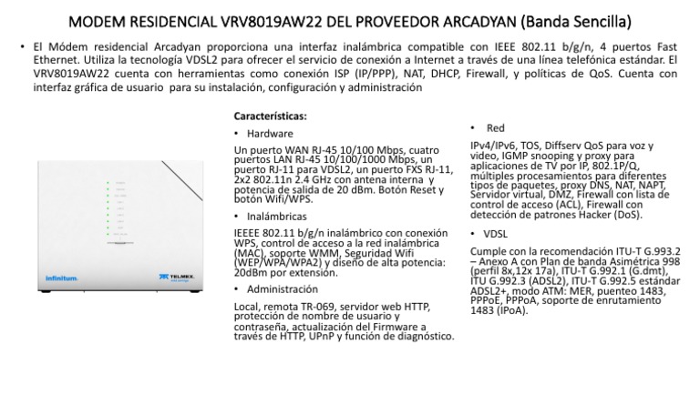 Guia-Modem Arcadyan VRV8019AW22 | PDF | Ieee 802.11 | Firewall ...
