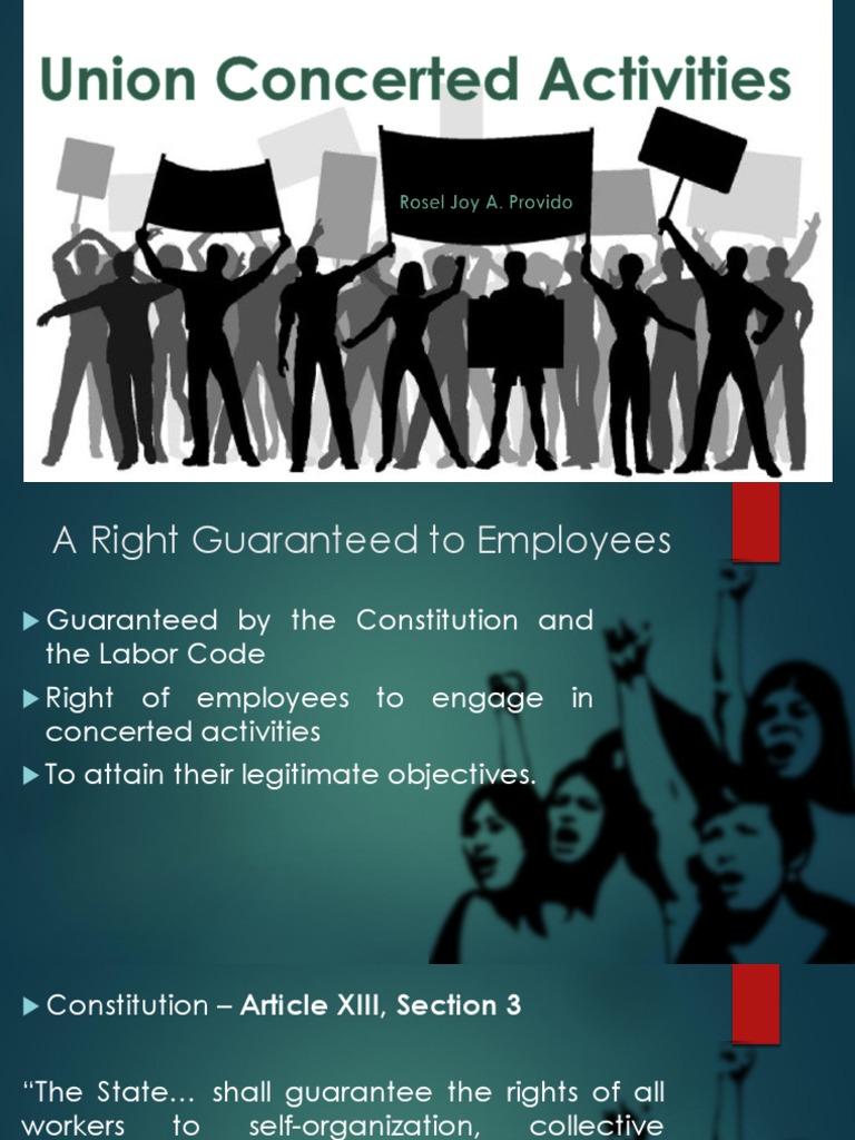 Union Concerted Activities | PDF | Strike Action | Trade Union