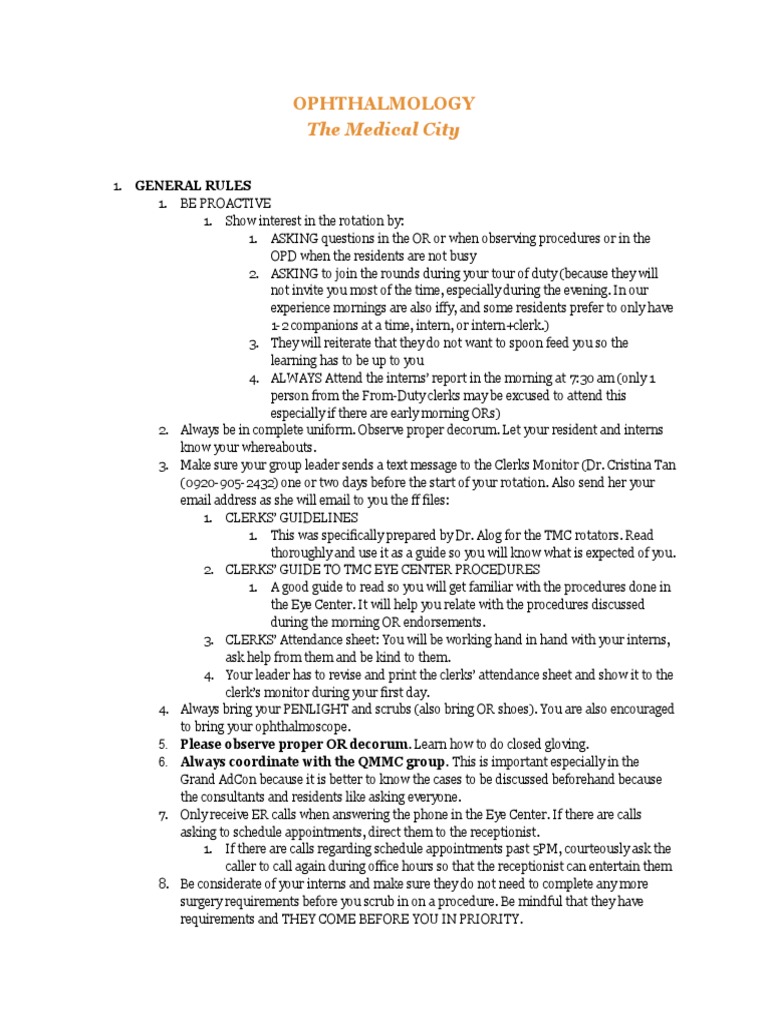 Ophtha TMC Lec3 | PDF | Surgery | Human Eye