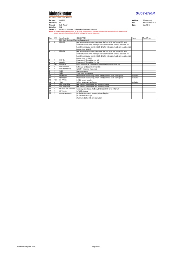 PadTower BMS R1 110116 Partner | PDF | Electrical Engineering | Manufactured Goods