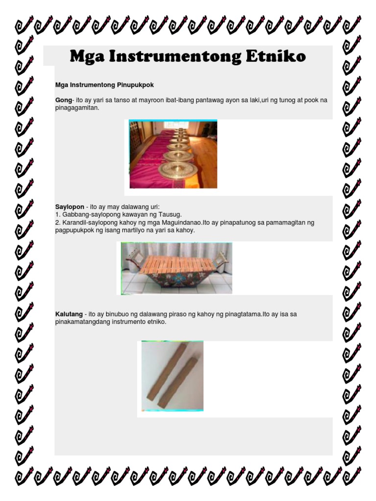 Mga Instrumentong Etniko | PDF